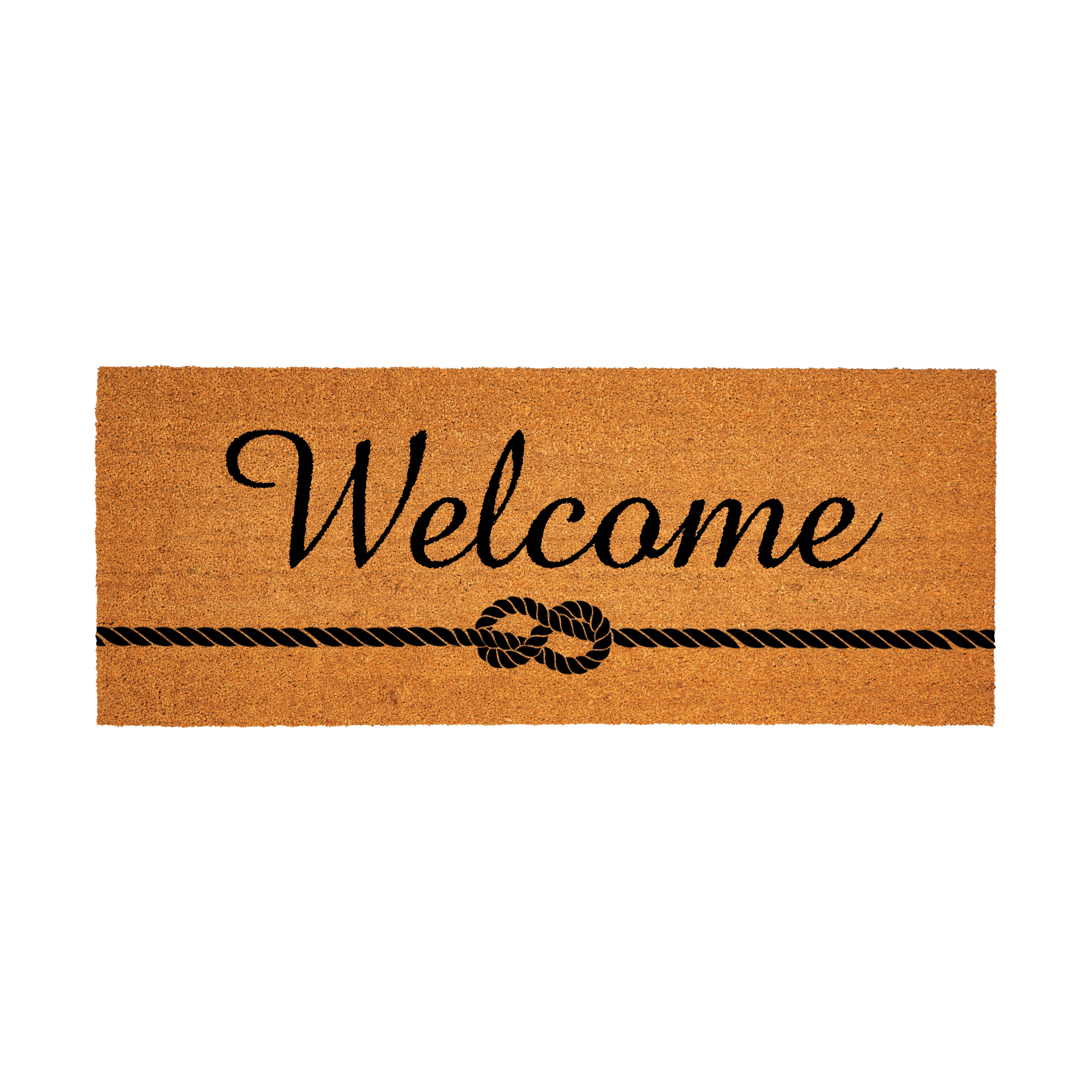 Breakwater Bay Coastal Coir Mat Welcome Knot 60x24" | Wayfair